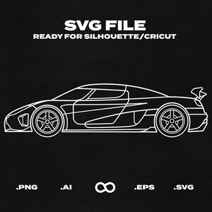 Koenigsegg Agera RS 2017 Hypercar SVG/EPS Outline - Printable, Cricut ...