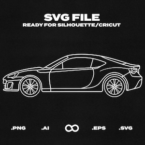 Subaru BRZ Car SVG/EPS Outline - Printable, Cricut & Silhouette File - Etsy