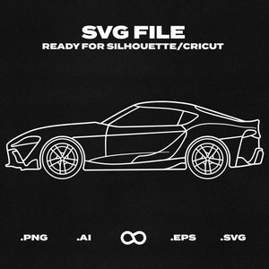 Toyota Supra Car SVG/EPS Outline - Printable, Cricut & Silhouette File ...