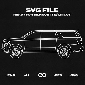 Suburban Z71 2020 Car SVG/EPS Outline - Printable, Cricut & Silhouette ...