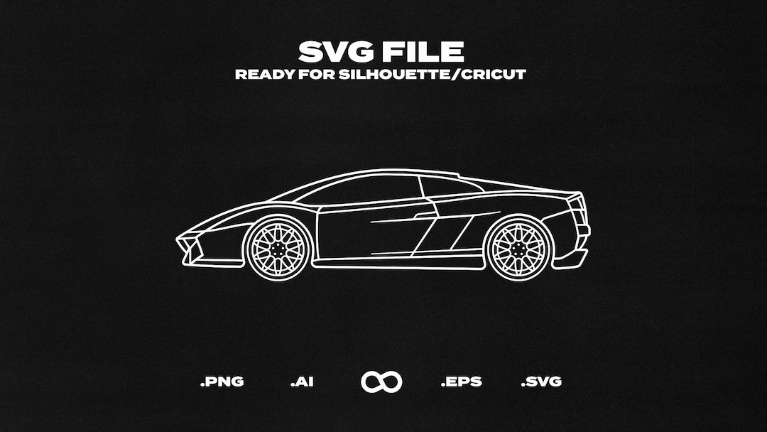 Lamborghini Gallardo LP560-4 Car SVG/EPS Outline - Printable, Cricut ...