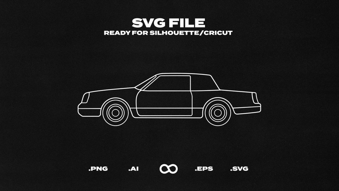 Buick Regal Grand National 1987 Car SVG/EPS Outline - Printable, Cricut ...