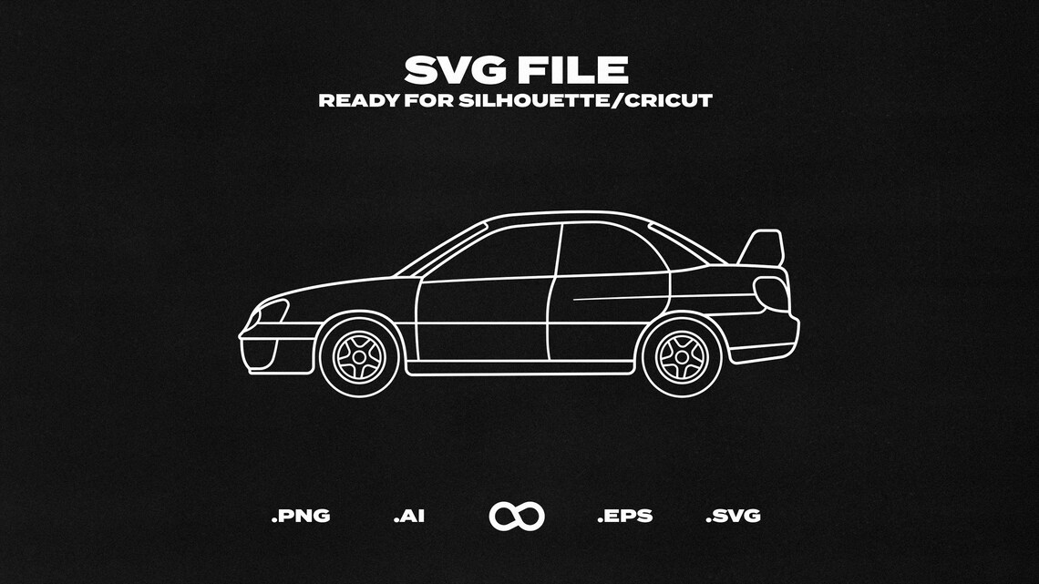 Subaru Impreza WRX Sti 2004 Car SVG/EPS Outline - Printable, Cricut ...