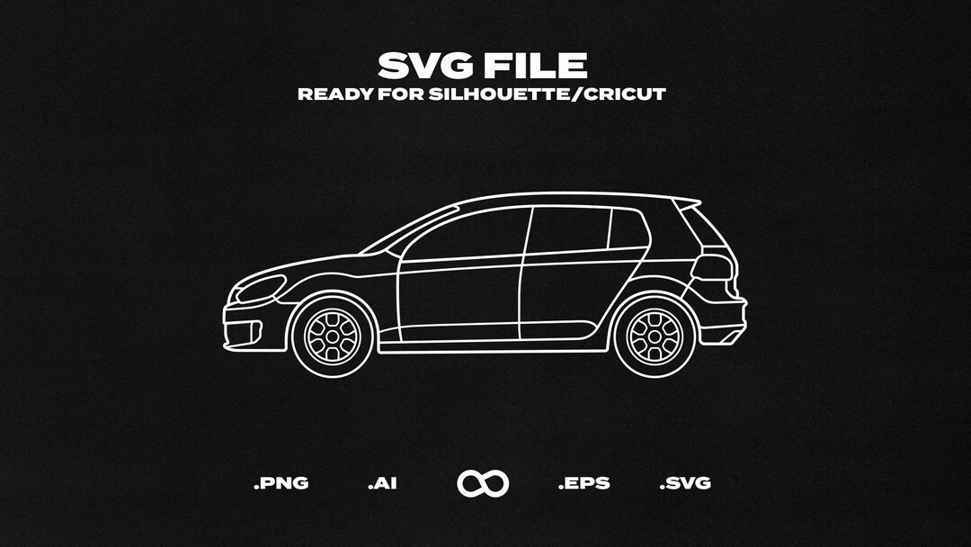 Volkswagen Golf GDI 2011 Car SVG/EPS Outline - Printable, Scanncut ...