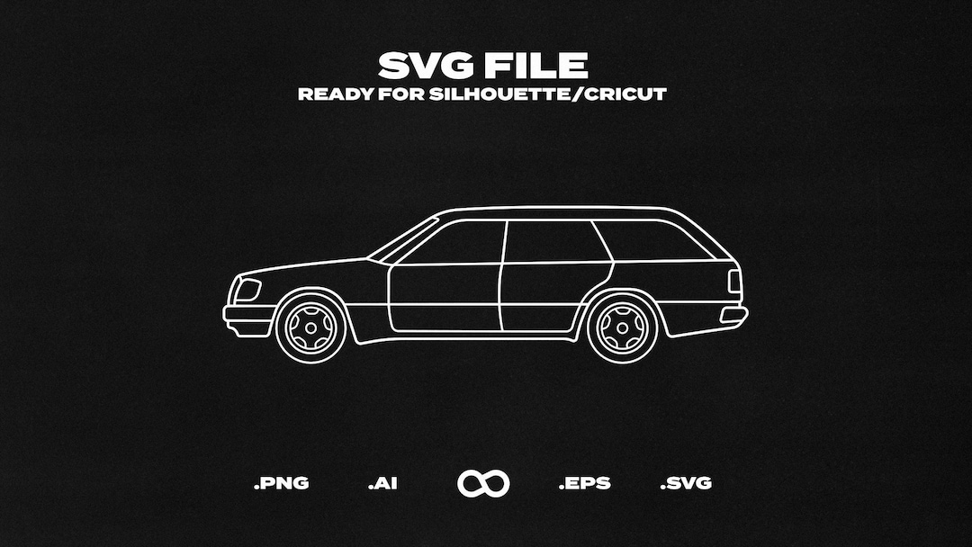 Mercedes Benz E Class Wagon W124 1992 Car SVG/EPS Outline - Printable ...