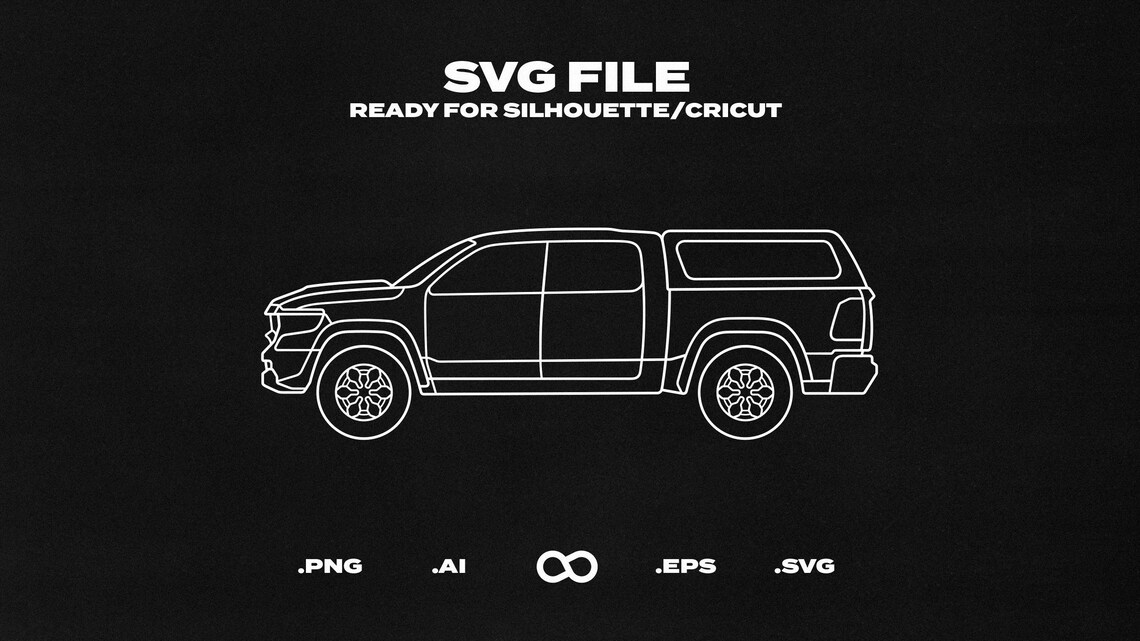 Dodge RAM 1500 2022 Truck SVG/EPS Vector Line Art Outline Printable ...