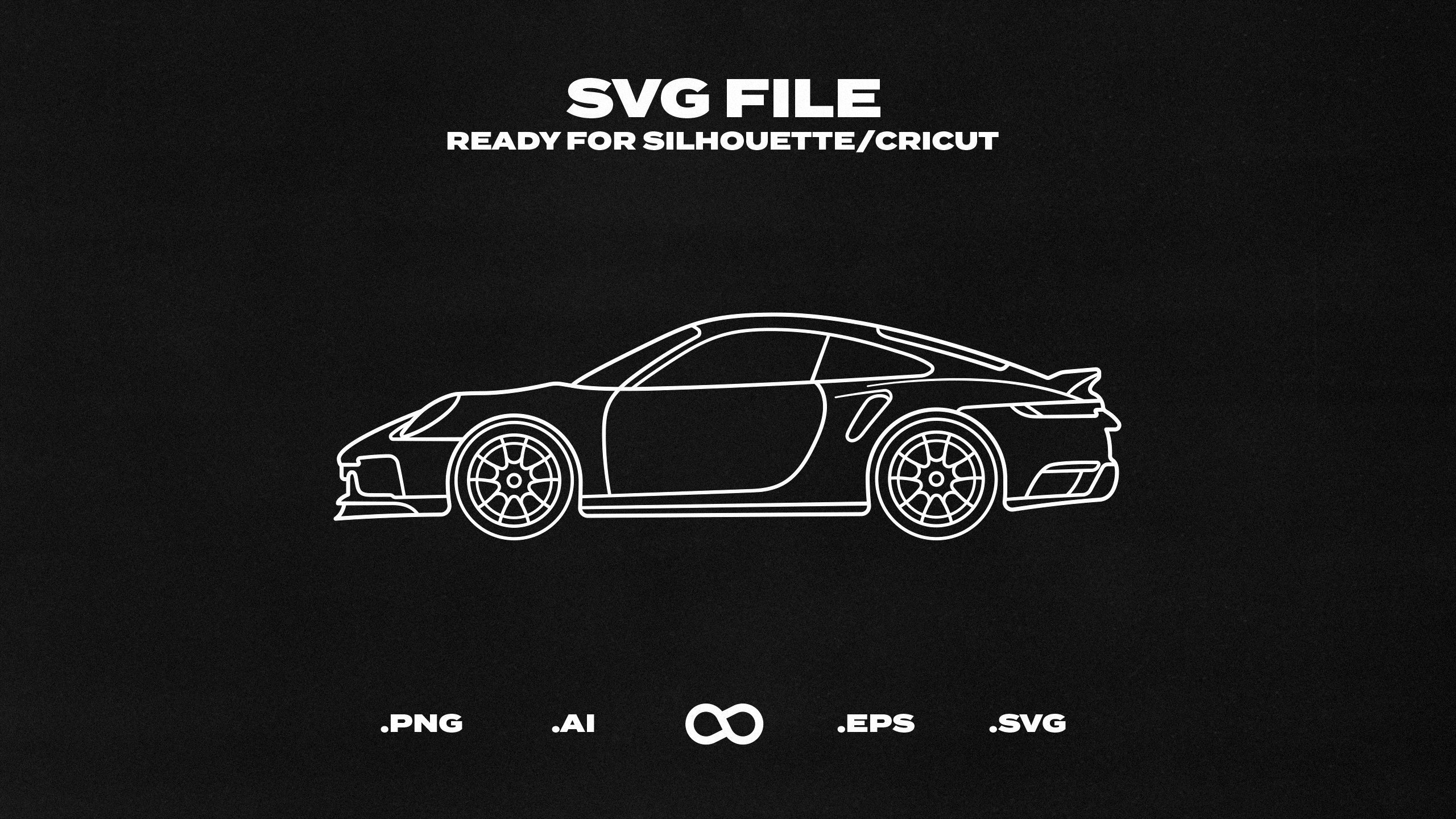 Porsche 911 Turbo S 992 Car SVG/EPS Outline Printable - Etsy