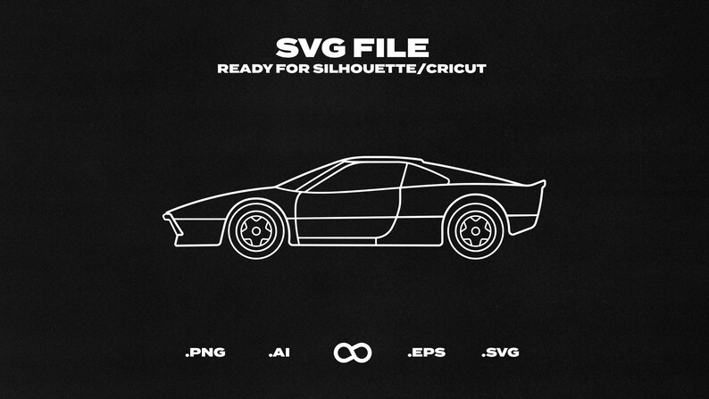 Ferrari 288 GTO 1984 Car SVG/EPS Outline - Printable, Cricut ...