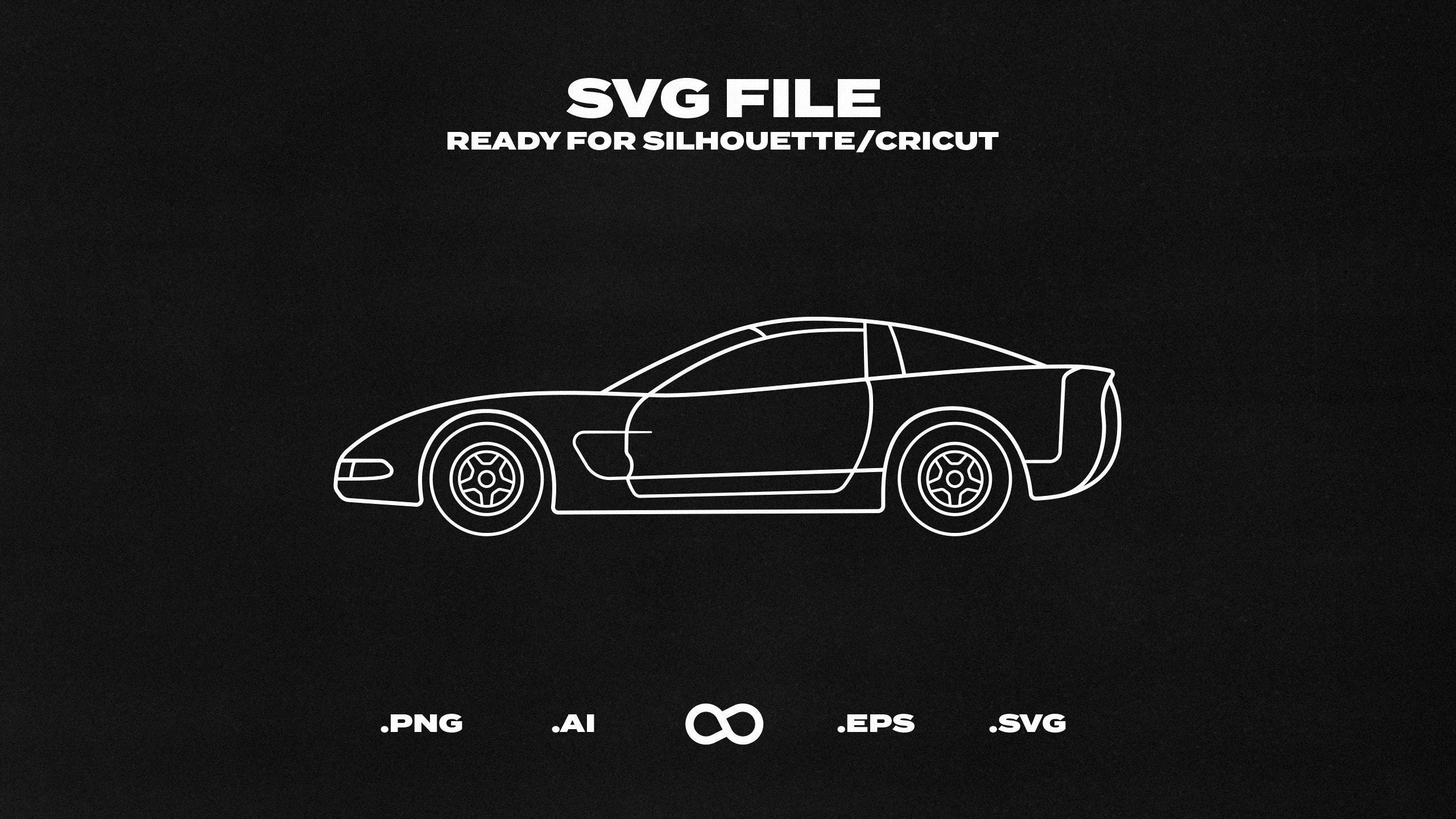 Corvette C5 2000 Car SVG/EPS Outline - Printable, Cricut & Silhouette File - Etsy