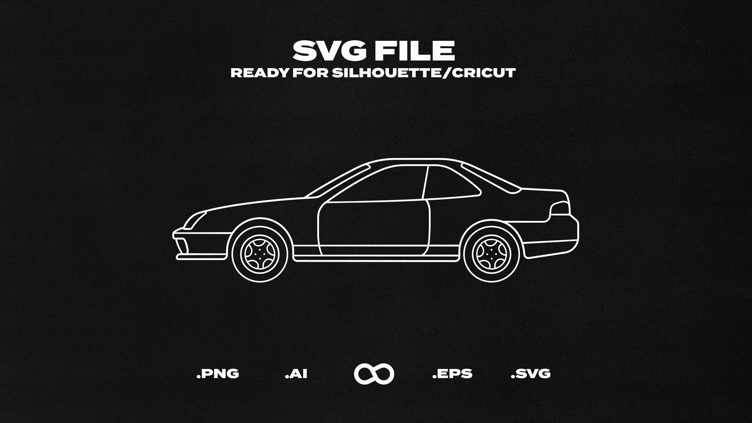 Honda Prelude 1999 Car SVG/EPS Outline - Printable, Cricut & Silhouette ...