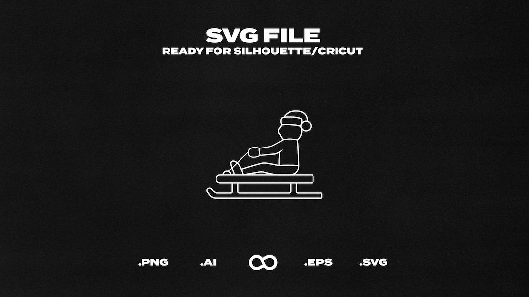 Christmas Kid Riding Sled, Winter Sledding, Festive Holiday SVG/EPS ...