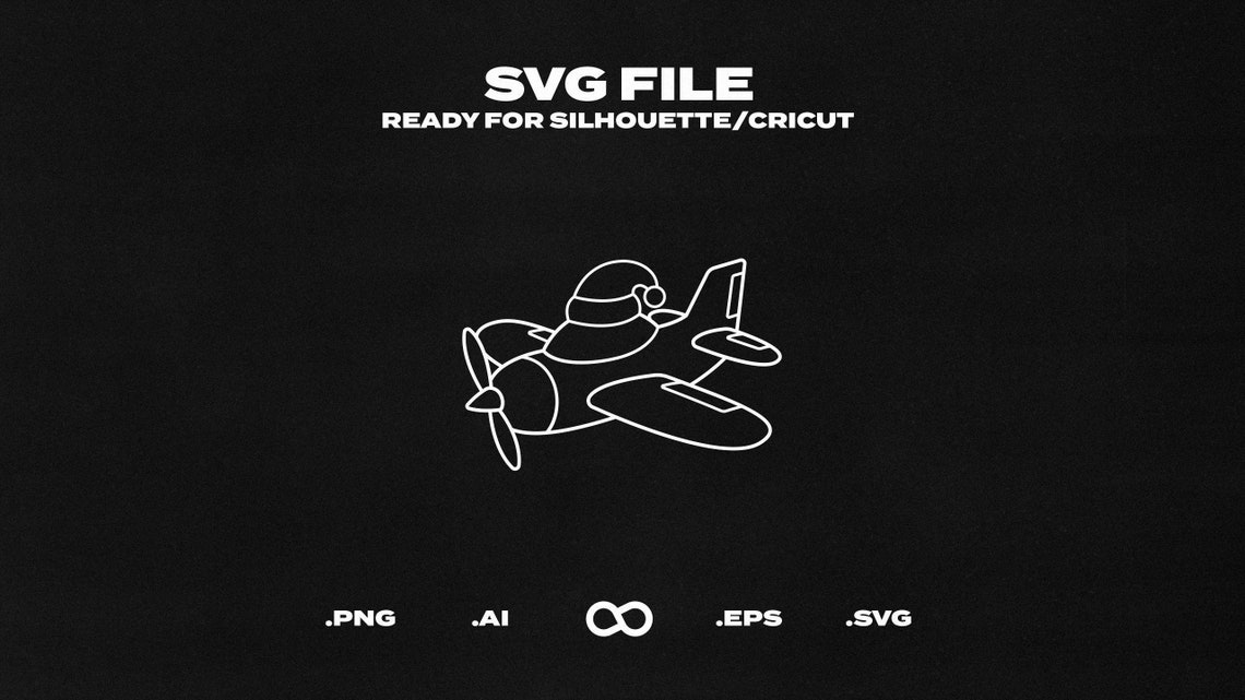 Cute Christmas Airplane, Festive Holiday Plane SVG/EPS Simple Vector ...