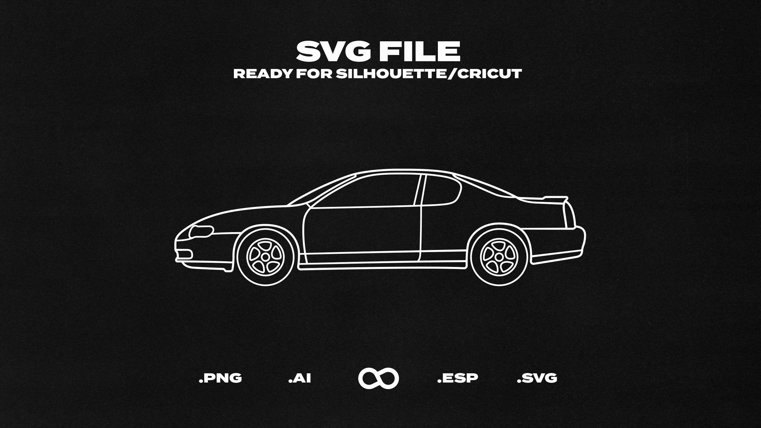 Monte Carlo 2005 Car SVG/EPS Outline - Printable, Cricut & Silhouette ...