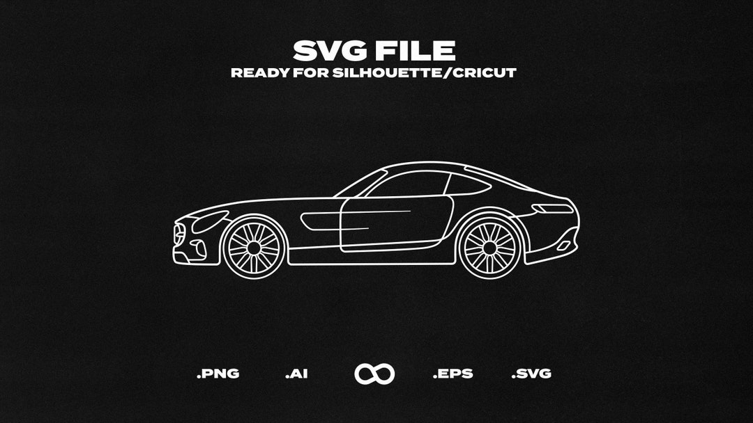 Mercedes Benz AMG Car SVG/EPS Outline - Printable, Cricut & Silhouette File - Etsy