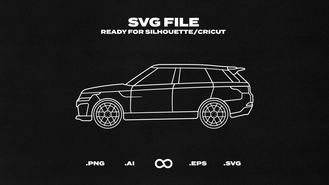 Range Rover Sport SVR Car SVG/EPS Outline - Printable, Cricut ...
