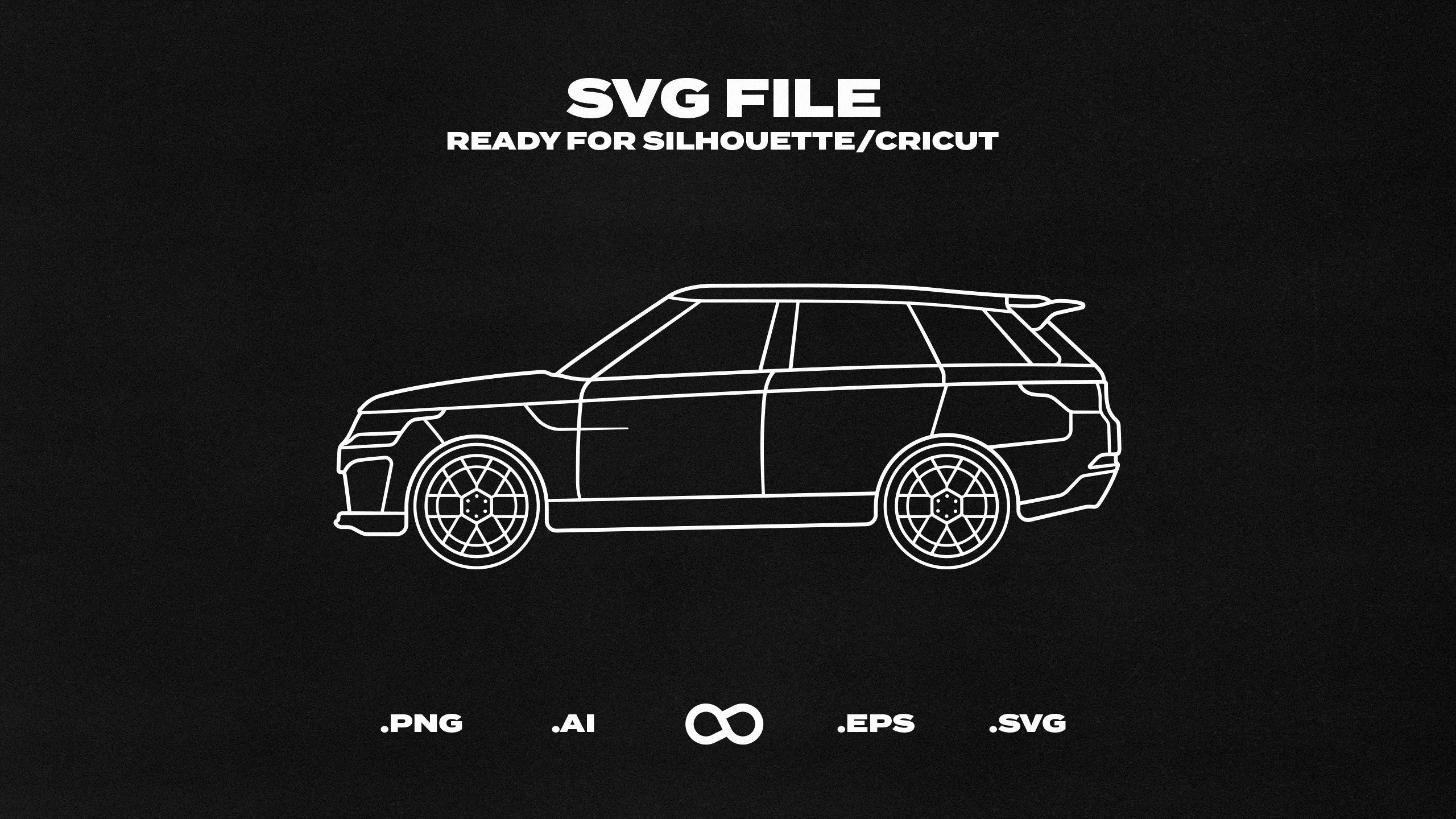 Range Rover Sport SVR Car SVG/EPS Outline - Printable, Cricut ...