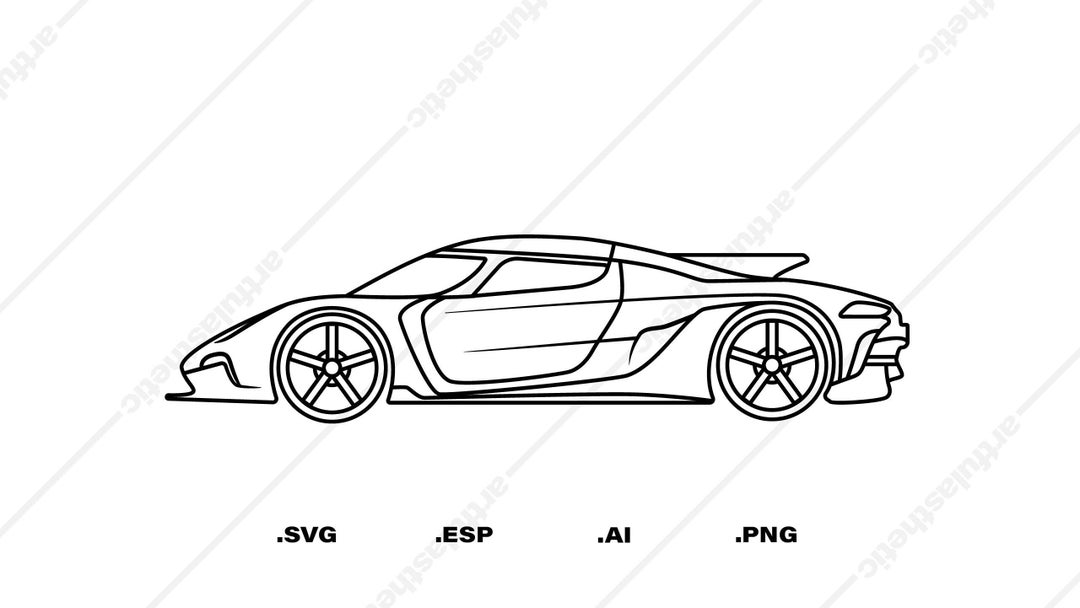 Jesko Car SVG/EPS Outline - Etsy