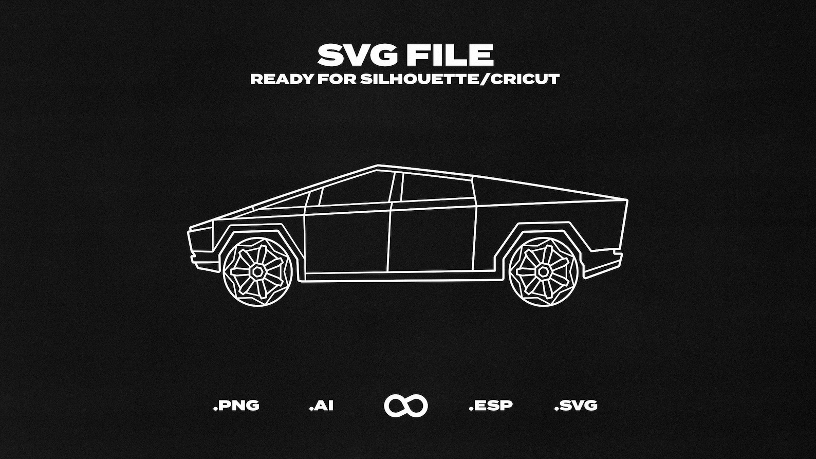 Tesla Cybertruck Car SVG/EPS Outline - Printable, Cricut & Silhouette ...