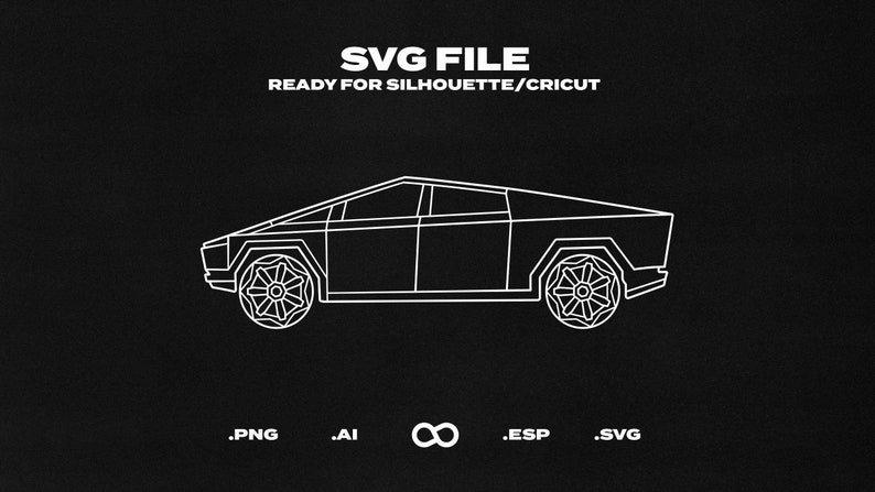 Tesla Cybertruck Car SVG/EPS Outline - Printable, Cricut & Silhouette ...