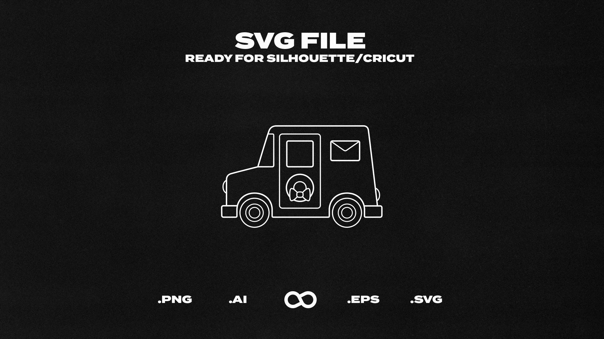 Christmas Mail Truck, Letter Carrier, Festive Holiday Vehicle SVG/EPS ...