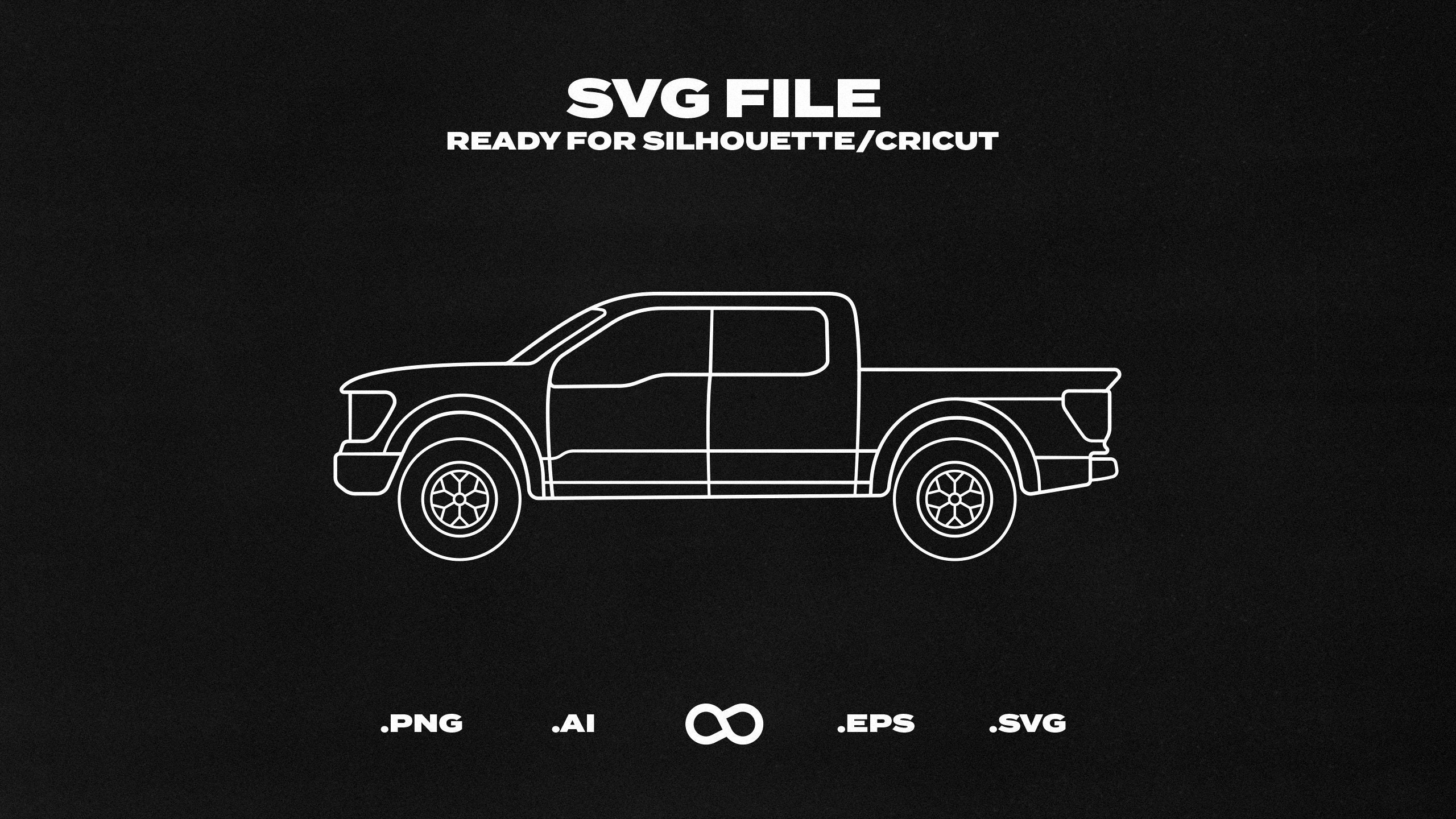 Ford F-150 Raptor Pickup Truck SVG/EPS Outline - Printable, Cricut ...