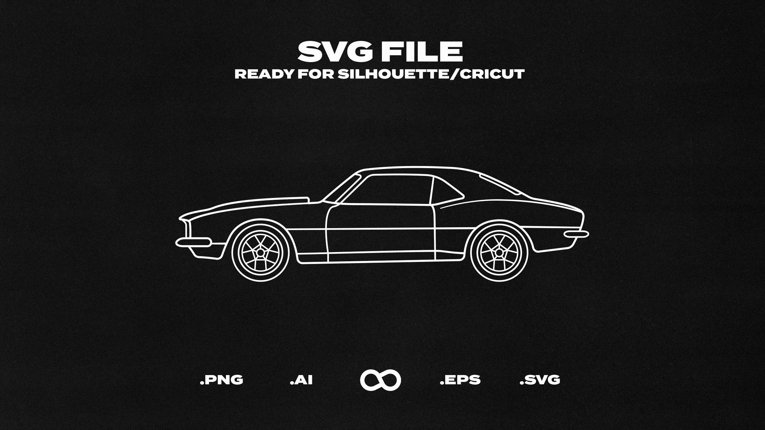 Camaro Quintinbrother 1968 Car SVG/EPS Outline - Printable, Cricut ...