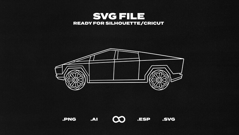 Tesla Cybertruck Car SVG/EPS Outline Printable, Cricut & Silhouette ...