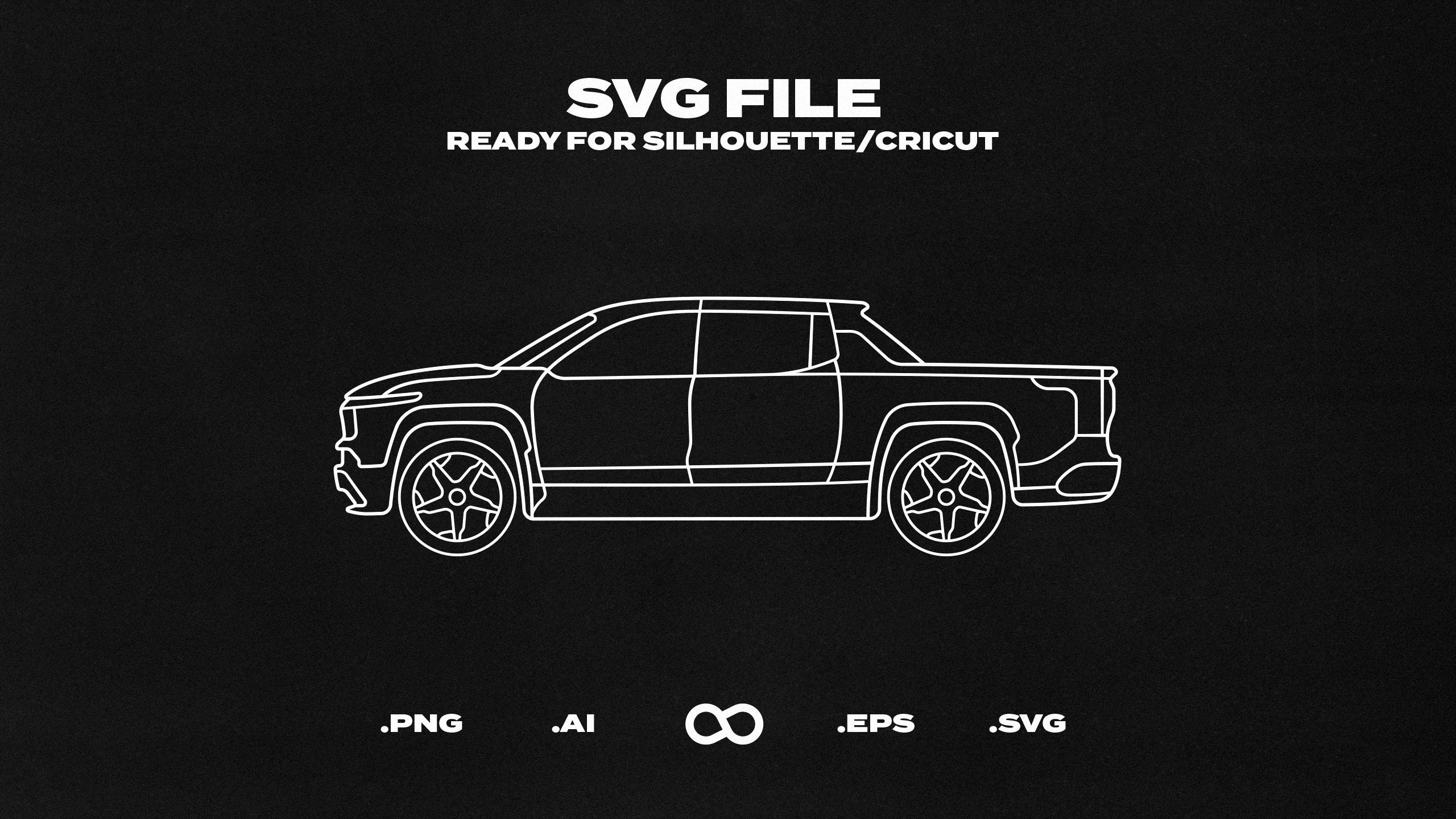Silverado EV Truck SVG/EPS Outline - Printable, Cricut & Silhouette ...