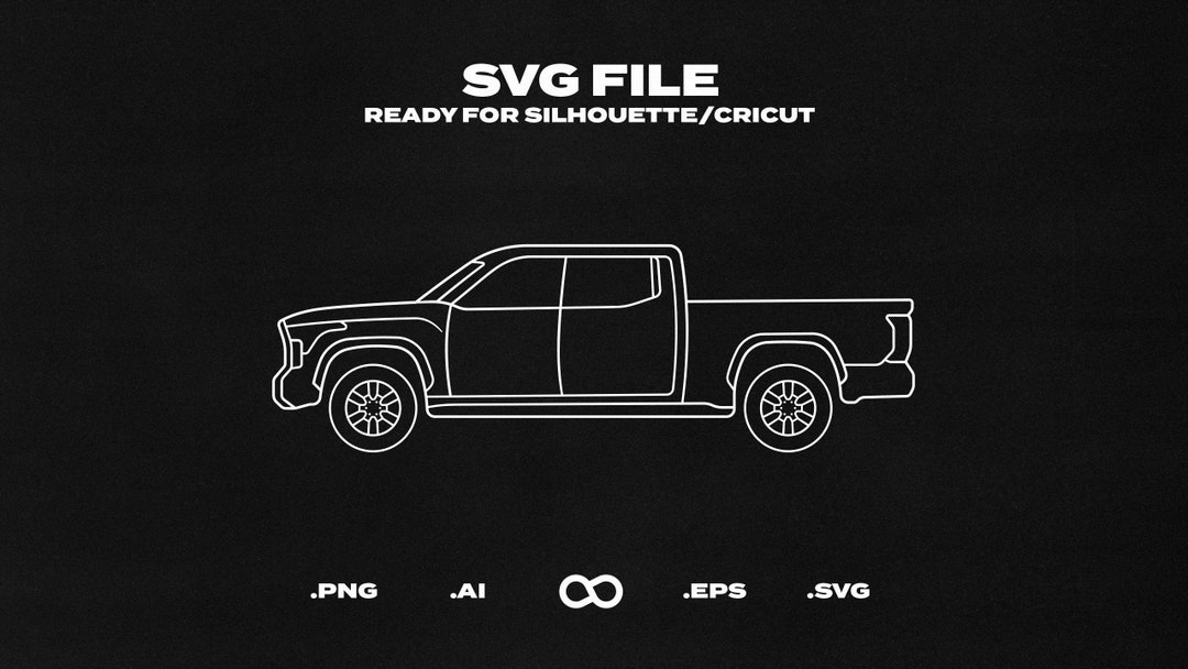Tundra TRD SR5 2022 Pickup Truck SVG/EPS Outline - Printable, Cricut ...