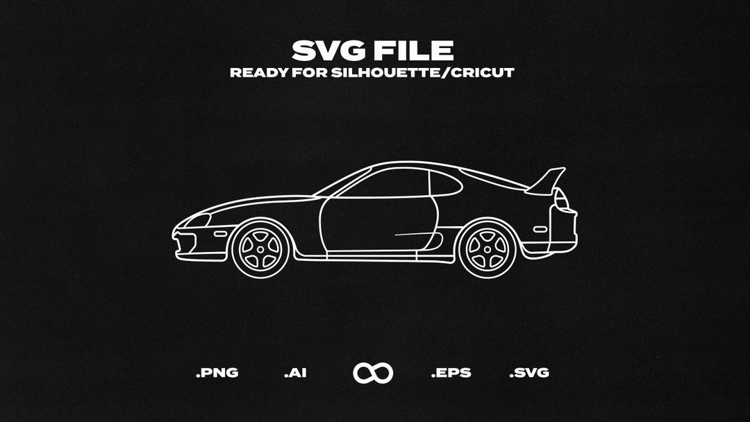 Toyota Supra RZ Car SVG/EPS Outline - Printable, Cricut & Silhouette ...