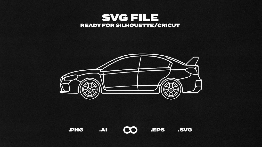 Subaru Impreza WRX Sti 2015 Car SVG/EPS Outline - Printable, Cricut ...