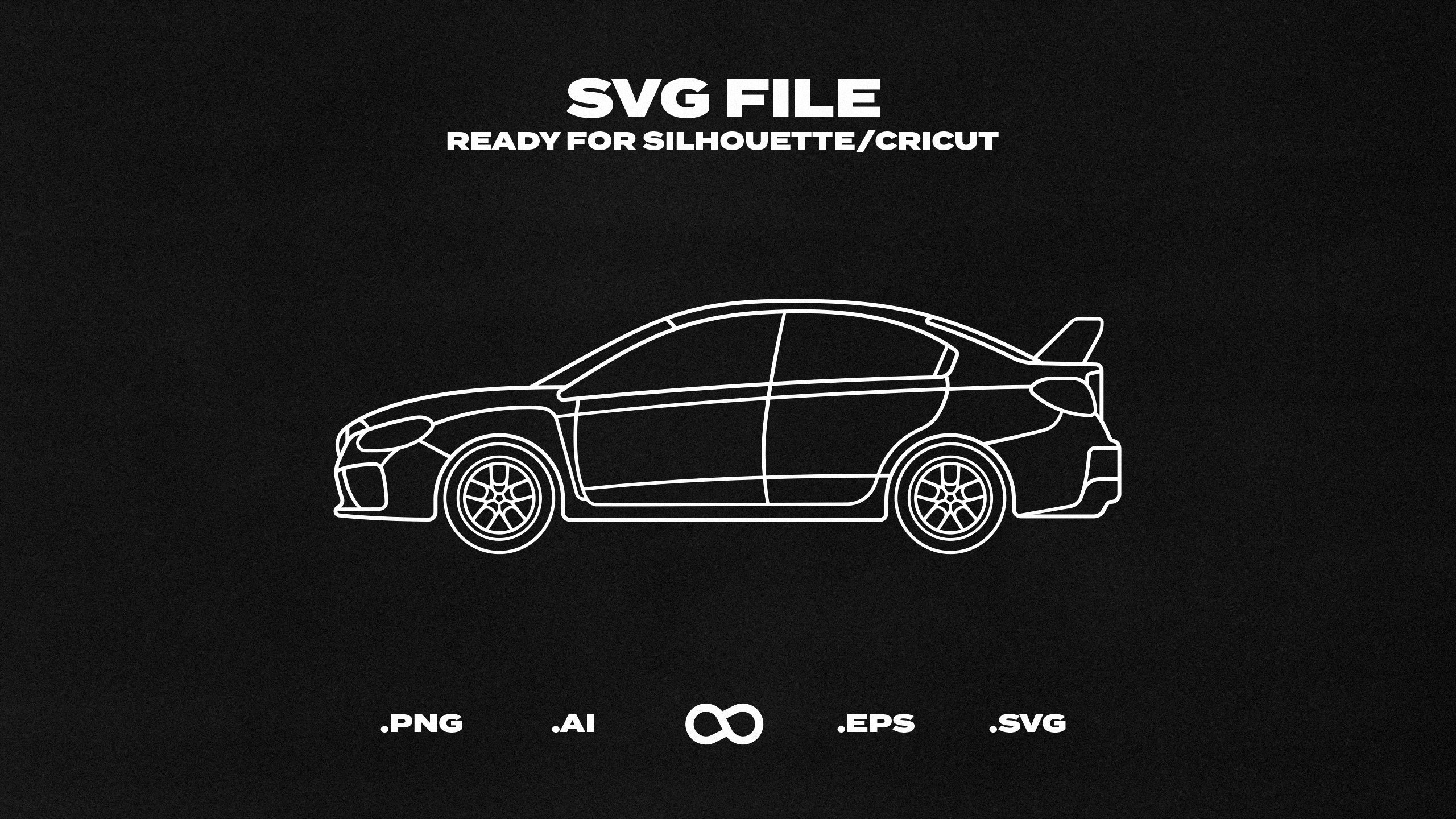 Subaru Impreza WRX Sti 2015 Car SVG/EPS Outline - Printable, Cricut ...