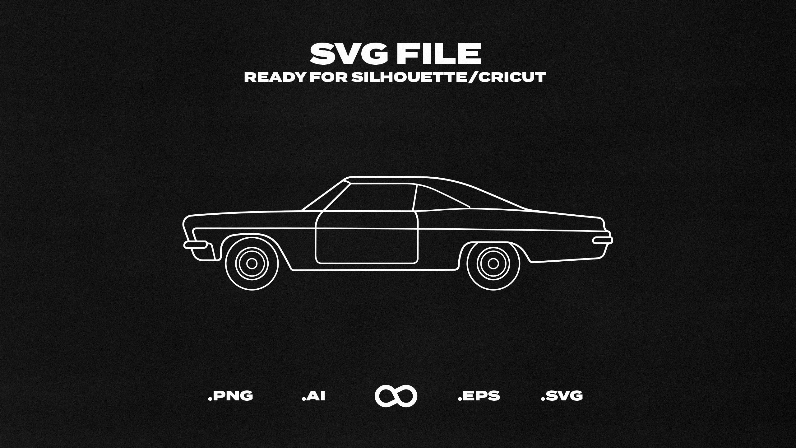 Impala SS Sport Coupe 1966 Car SVG/EPS Outline - Printable, Cricut ...