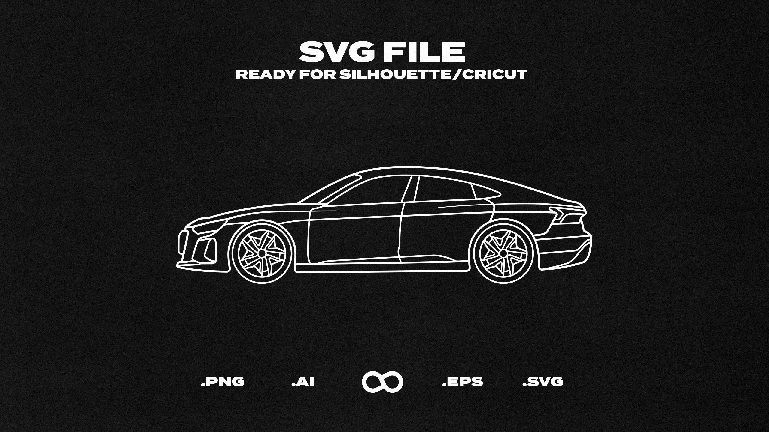 RS E-tron Car SVG/EPS Outline - Printable, Cricut & Silhouette File - Etsy