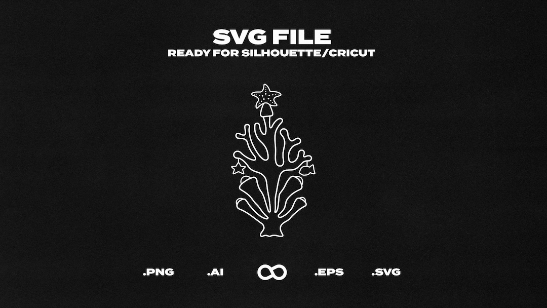 Coral Reef Christmas Tree, Aquatic, Festive Underwater Holiday SVG/EPS ...