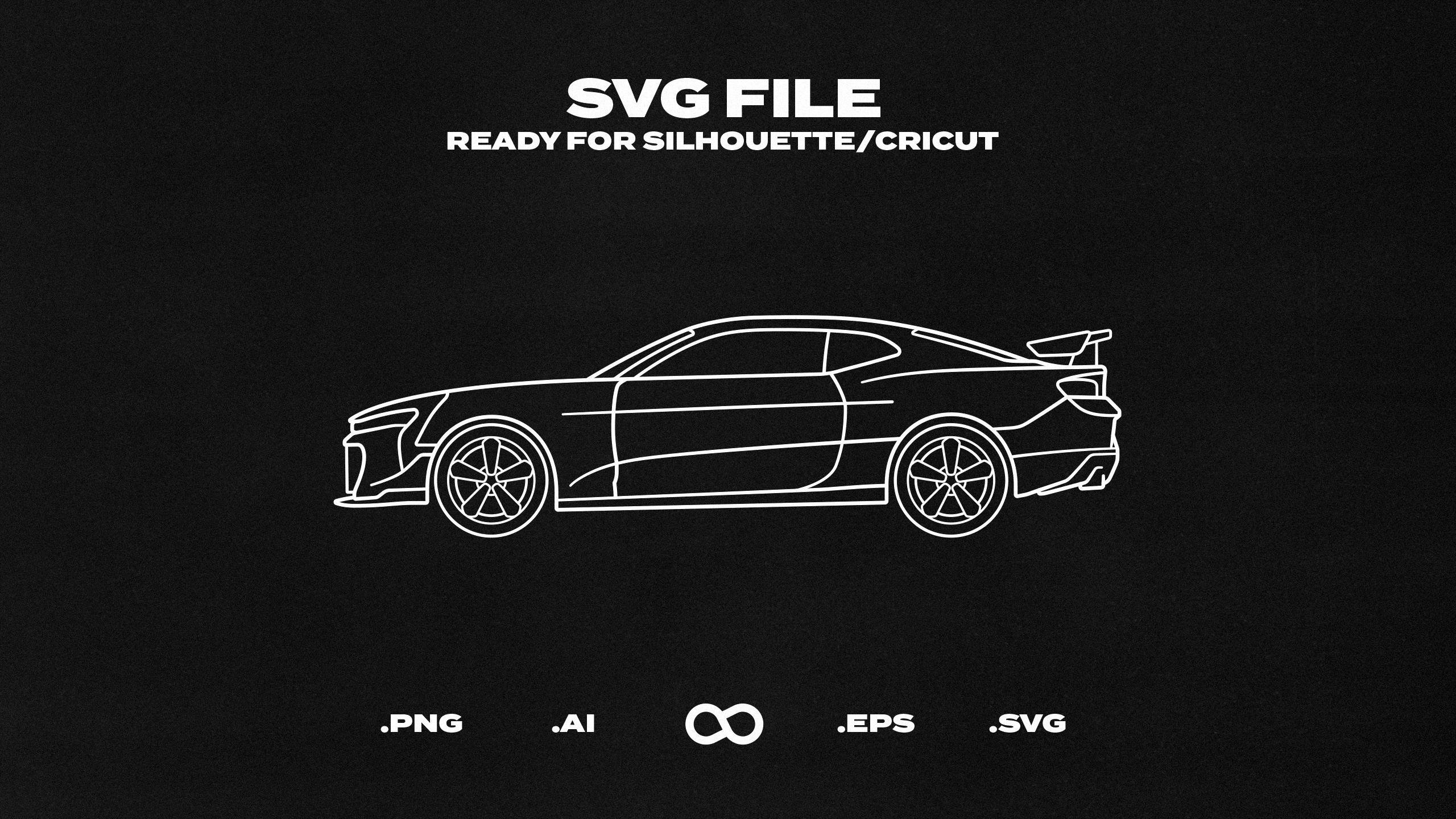 Chevrolet Camaro ZL1 1LE 2018 Vehicle SVG/EPS Outline - Printable ...