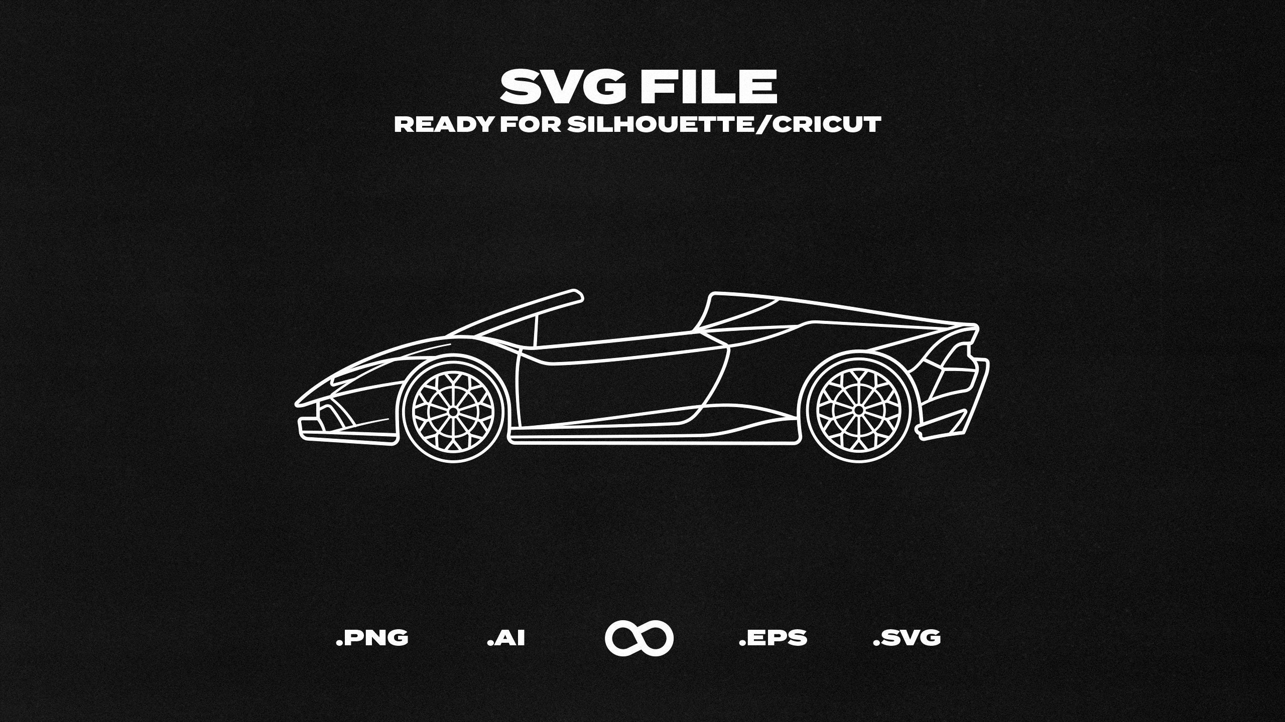 Lamborghini Huracan Spyder Performante Car SVG/EPS Outline - Printable ...