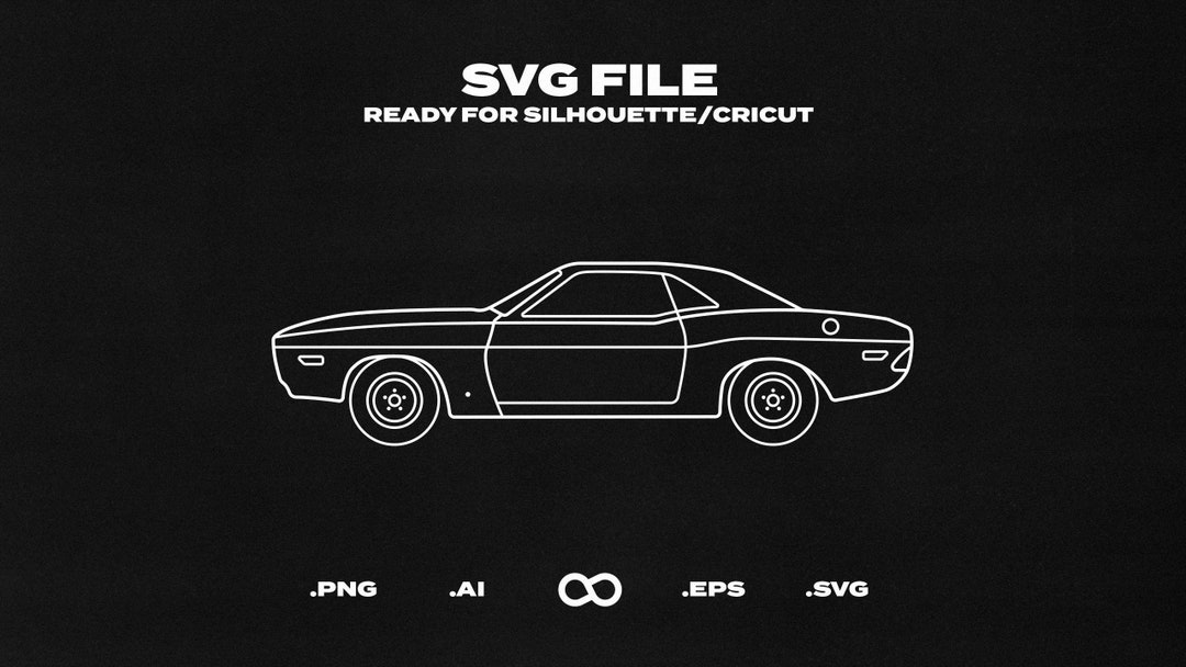 Dodge Challenger 1970 Car SVG/EPS Outline - Printable, Cricut ...