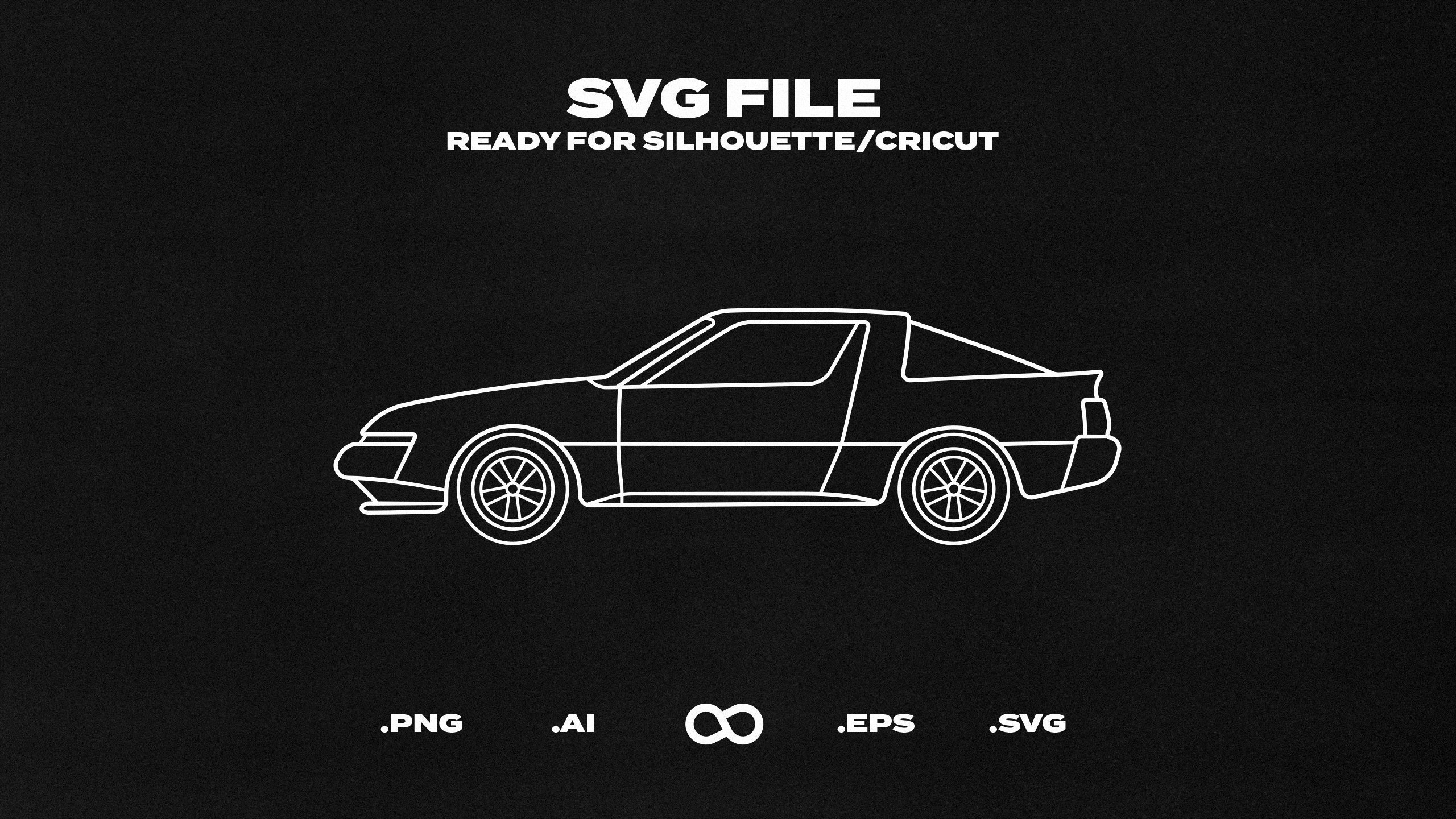 Starion ESI-R 1988 Car SVG/EPS Outline - Printable, Cricut & Silhouette ...