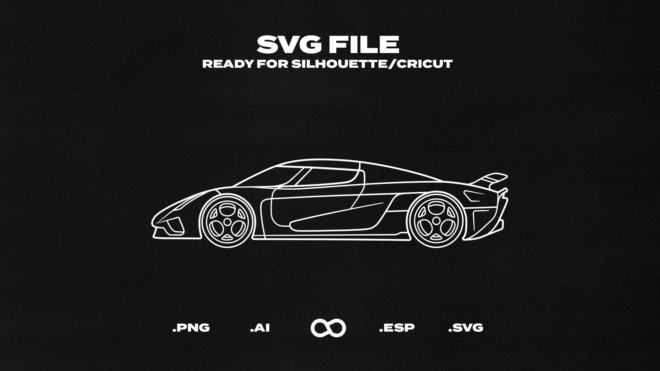 Koenigsegg Regera Ghost Car SVG/EPS Outline Printable - Etsy