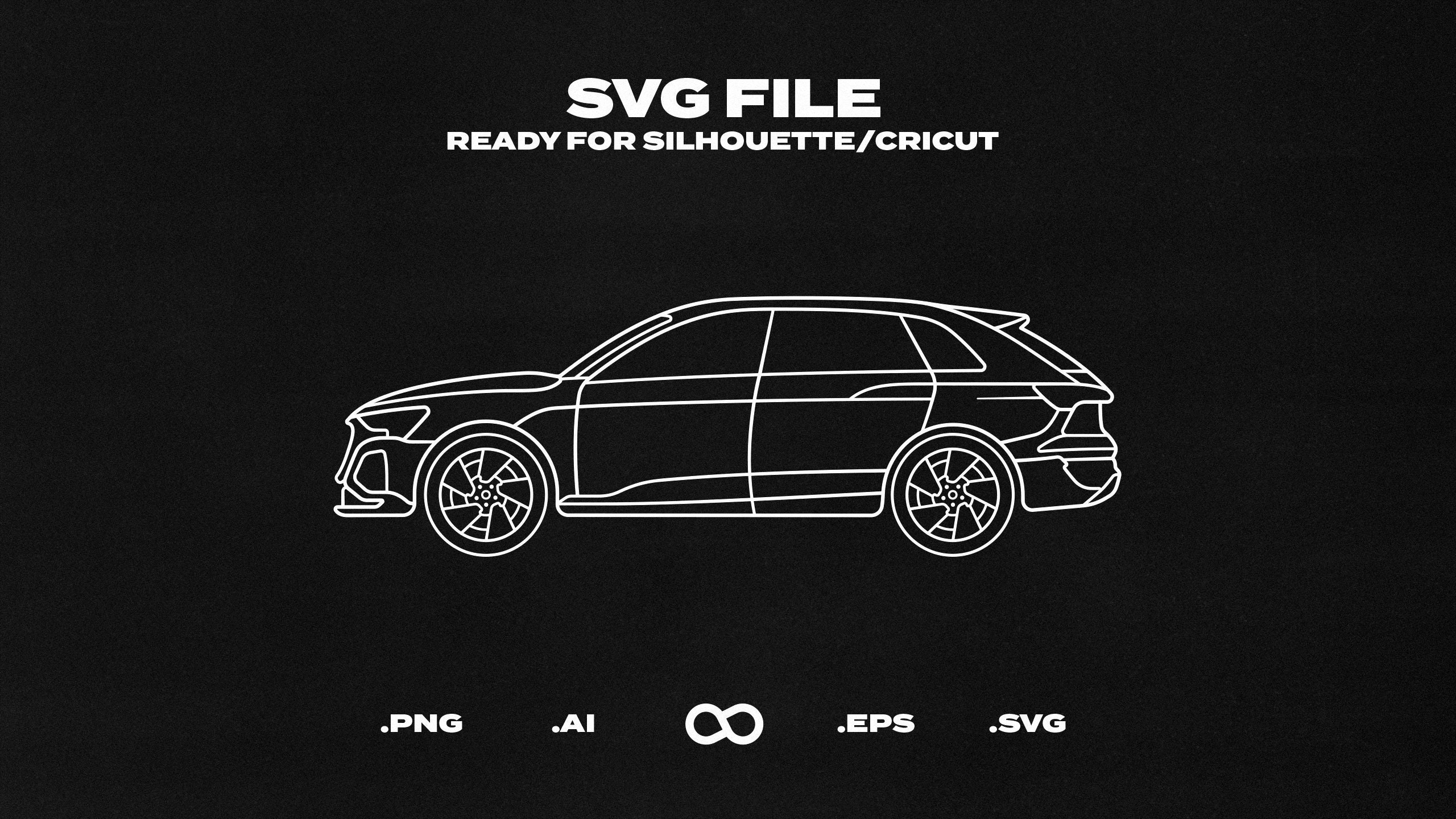 Q8 E-tron Car SVG/EPS Outline - Printable, Cricut & Silhouette File - Etsy