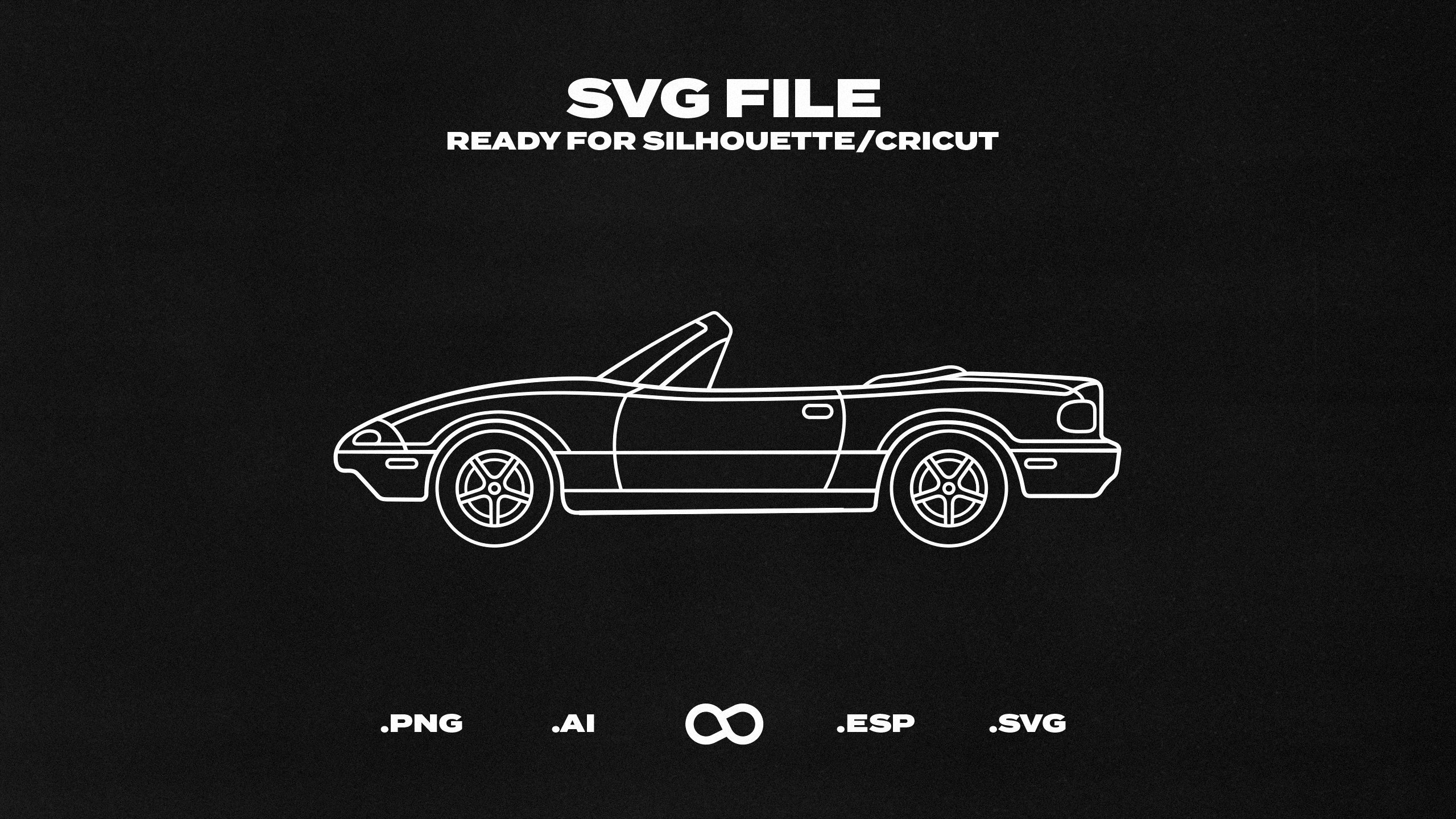 Mazda MX-5 Miata Car SVG/EPS Outline - Printable, Cricut & Silhouette ...