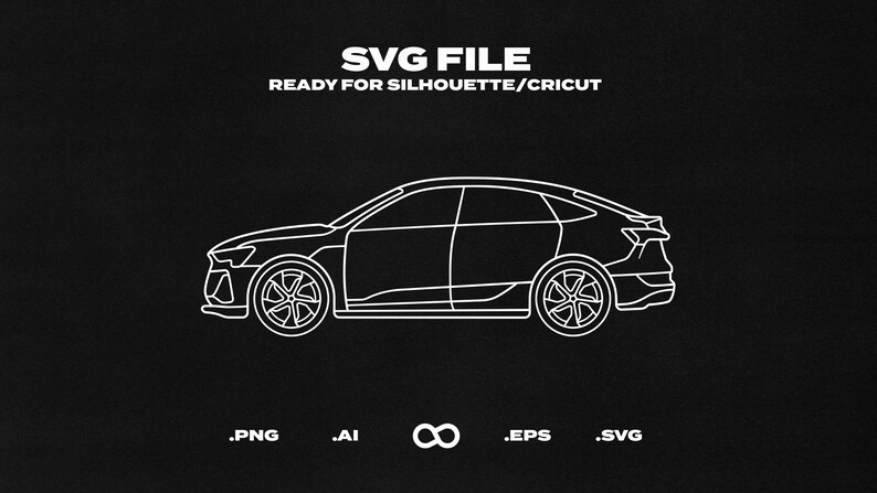 Audi E-tron Sportback Car SVG/EPS Outline Printable, Cricut ...