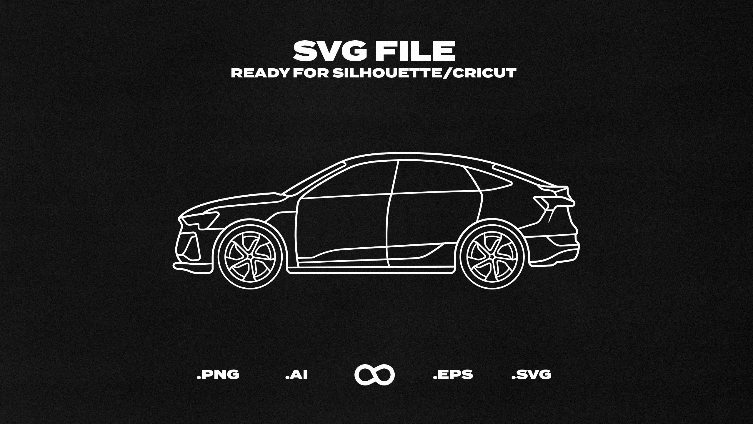 Audi E-tron Sportback Car SVG/EPS Outline Printable, Cricut ...