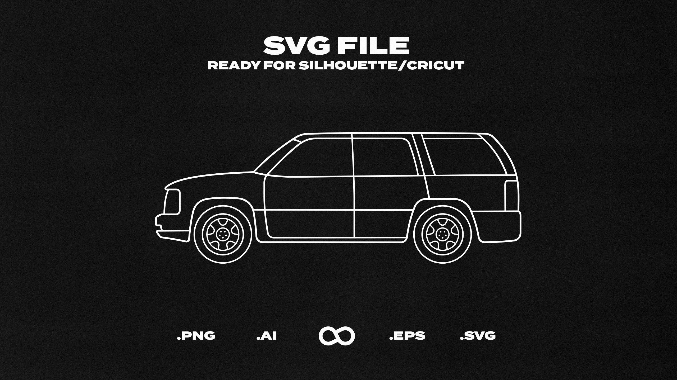 Tahoe 2002 Car SVG/EPS Outline - Printable, Cricut & Silhouette File - Etsy