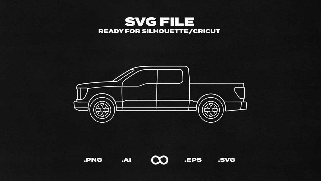 Ford F150 XLT 2021 Pickup Truck SVG/EPS Vector Outline - Printable ...