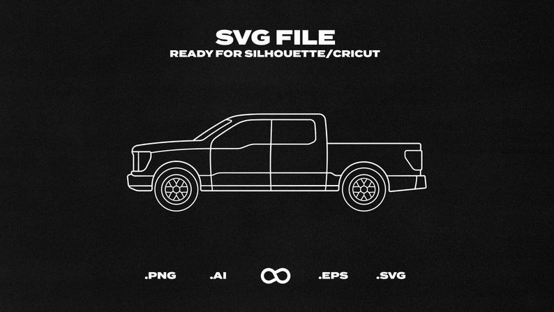 Ford F150 XLT 2021 Pickup Truck SVG/EPS Vector Outline - Printable ...