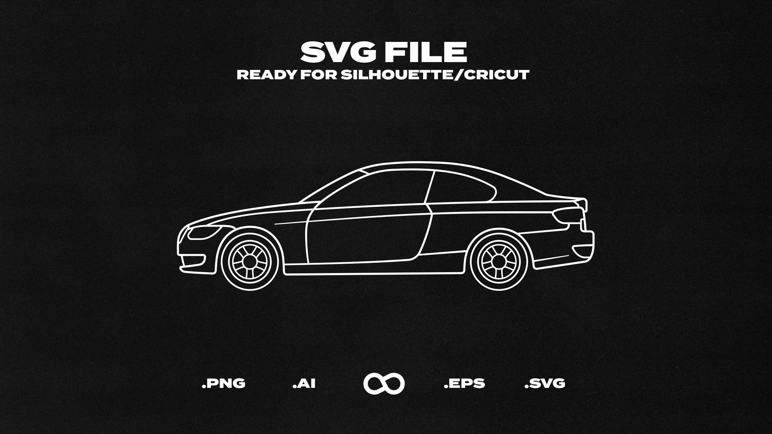 BMW 3 Series Coupe E92 2011 Car SVG/EPS Outline Printable, Cricut ...