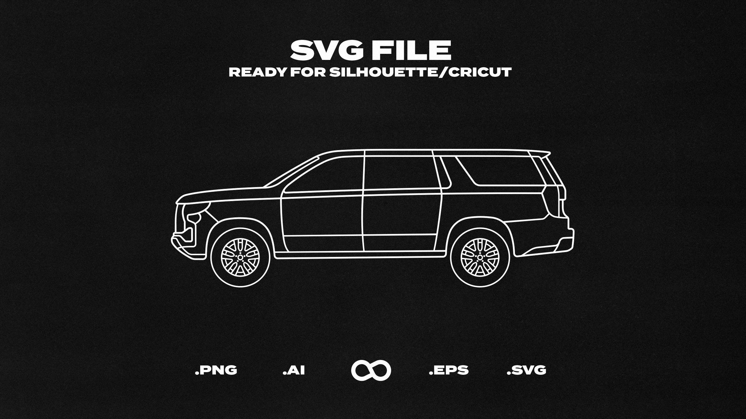 Suburban Z71 2020 Car SVG/EPS Outline - Printable, Cricut & Silhouette ...