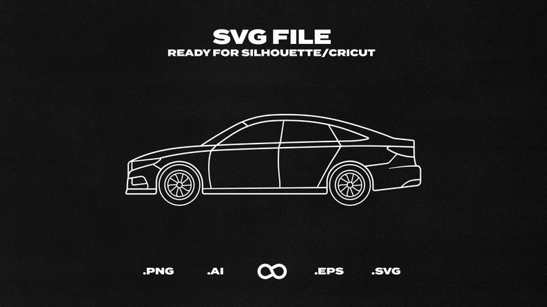 Honda Accord Car SVG/EPS Vector Outline Printable, Cricut & Silhouette ...